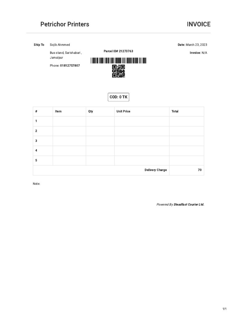 Steadfast Courier Pdf