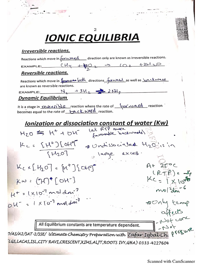 Ionic Equilibria | PDF Ionic Equilibria | PDF