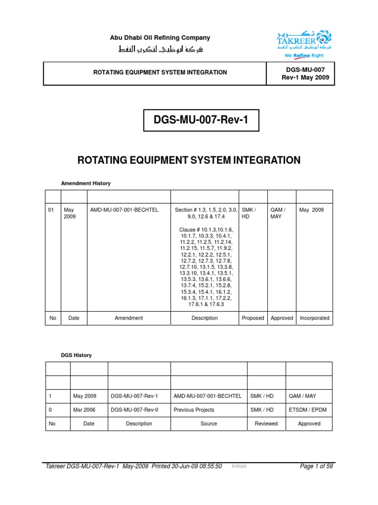 DGS-MU-007-Rev-1: Rotating Equipment System Integration | PDF | Pump ...