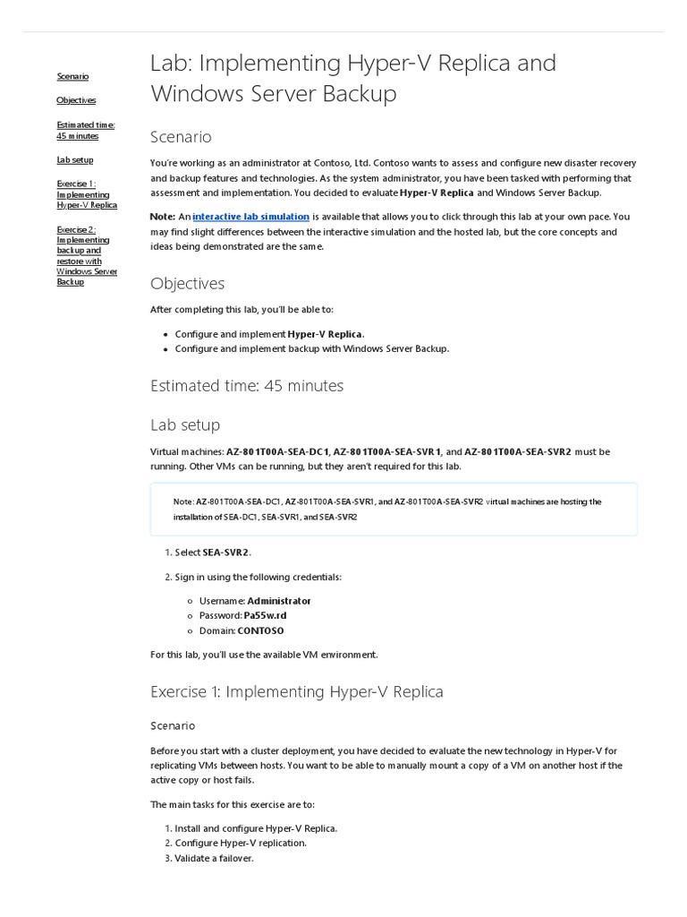 AZ-801-Disaster Recovery-Hyper-V Replica | PDF | Hyper V | Computer File AZ-801-Disaster Recovery-Hyper-V Replica | PDF | Hyper V | Computer File