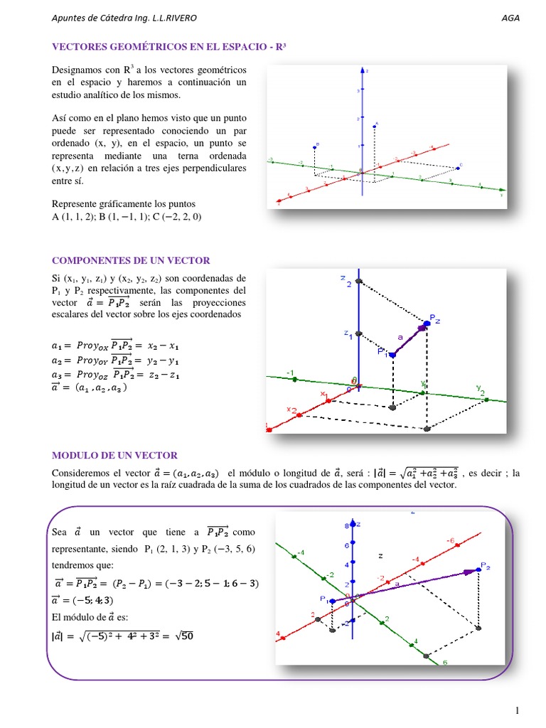 Apuntes Algebra Vectores En R3 Llr Pdf Vector Euclidiano Matemáticas