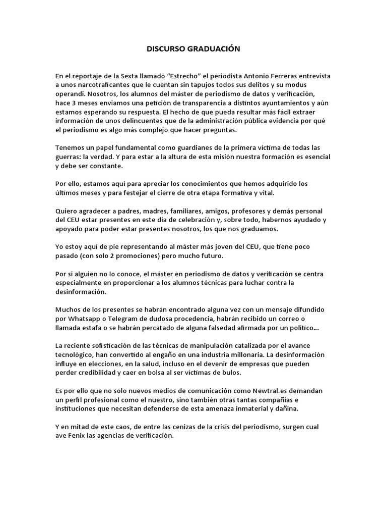 Discurso Graduación | PDF