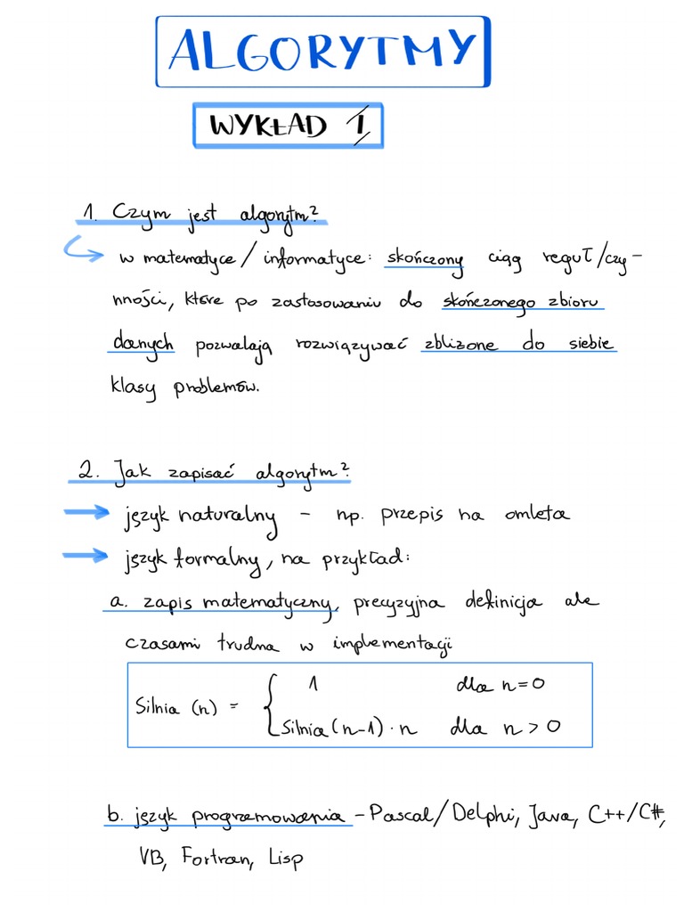 ALGORYTMY Wykład 1.1 | PDF