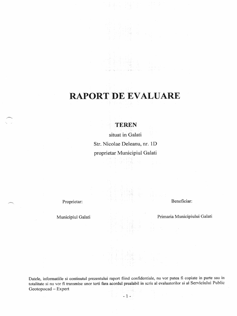 Rapor de Evaluare - NICOLAE DELEANU nr.1D | PDF