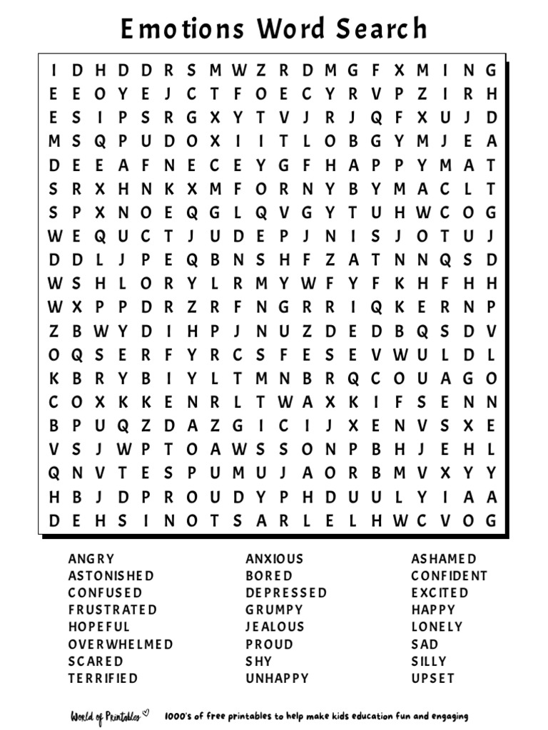 Emotions Word Search | PDF
