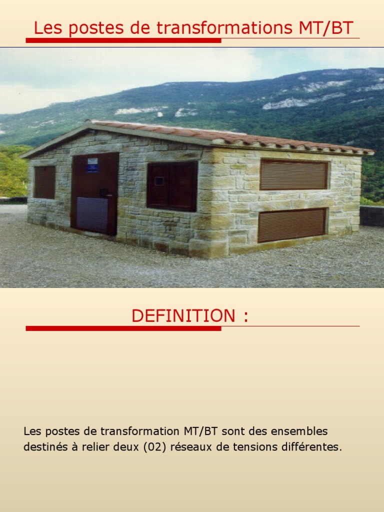 Les Postes de Transformations MT/BT | PDF | Transformateur électrique ...