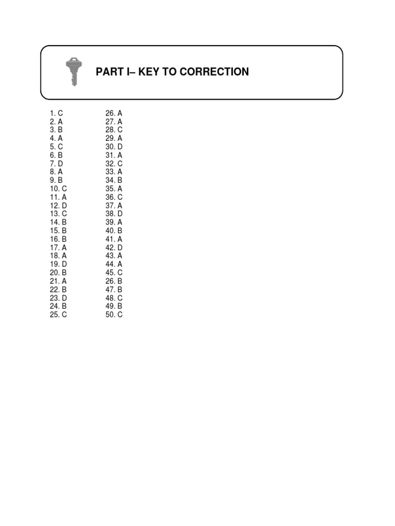 PRE-BOARD KEY TO CORRECTION | PDF