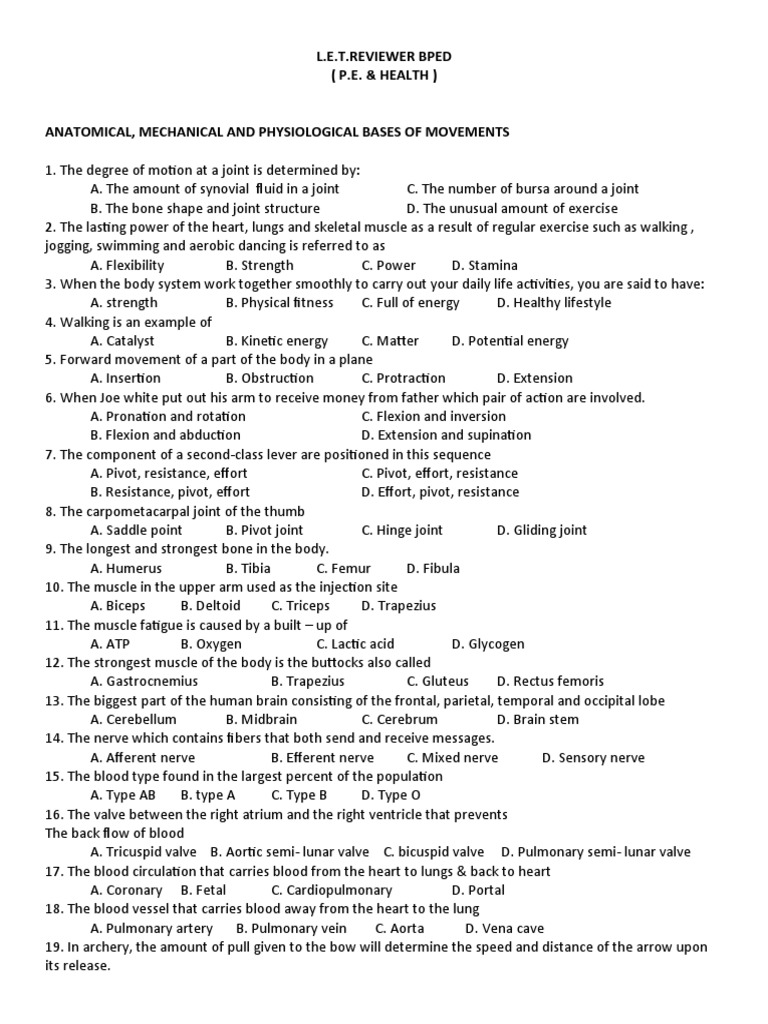 Anatomical and Physiological Movements | PDF | Heart Valve | Anatomical ...