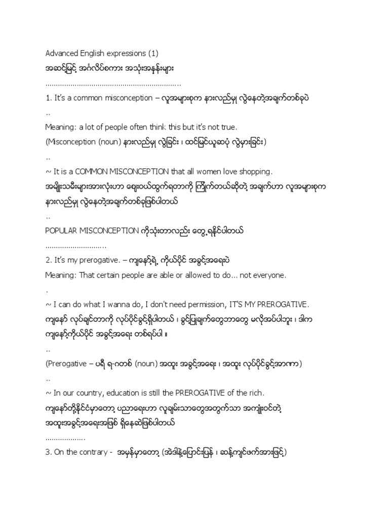 ADVANCED English Expressions and Phrases | PDF | Verb | Grammatical Tense