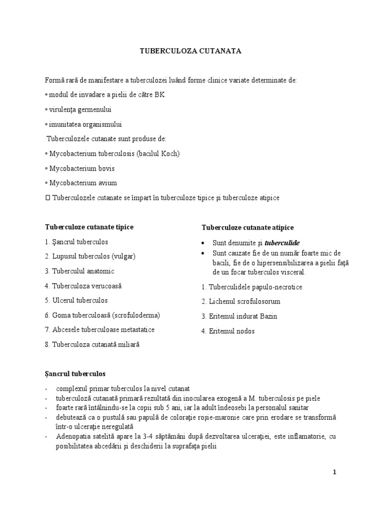 TBC Cutanat, Lepra | PDF