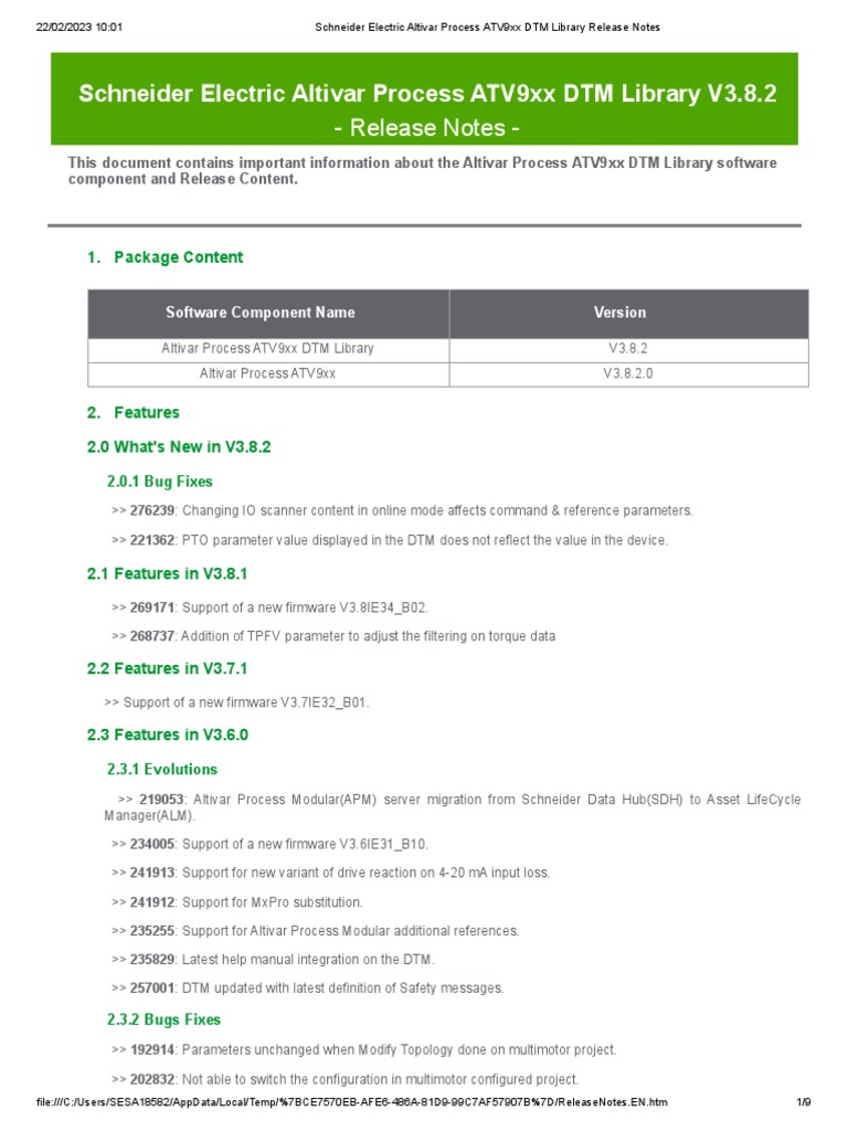 Schneider Electric Altivar Process ATV9xx DTM Library V3.8.2 ...