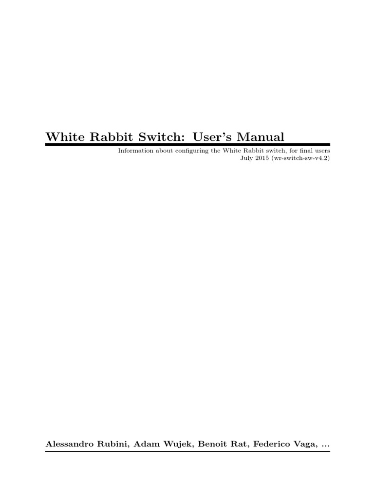 White Rabbit Switch | PDF | Booting | Ip Address