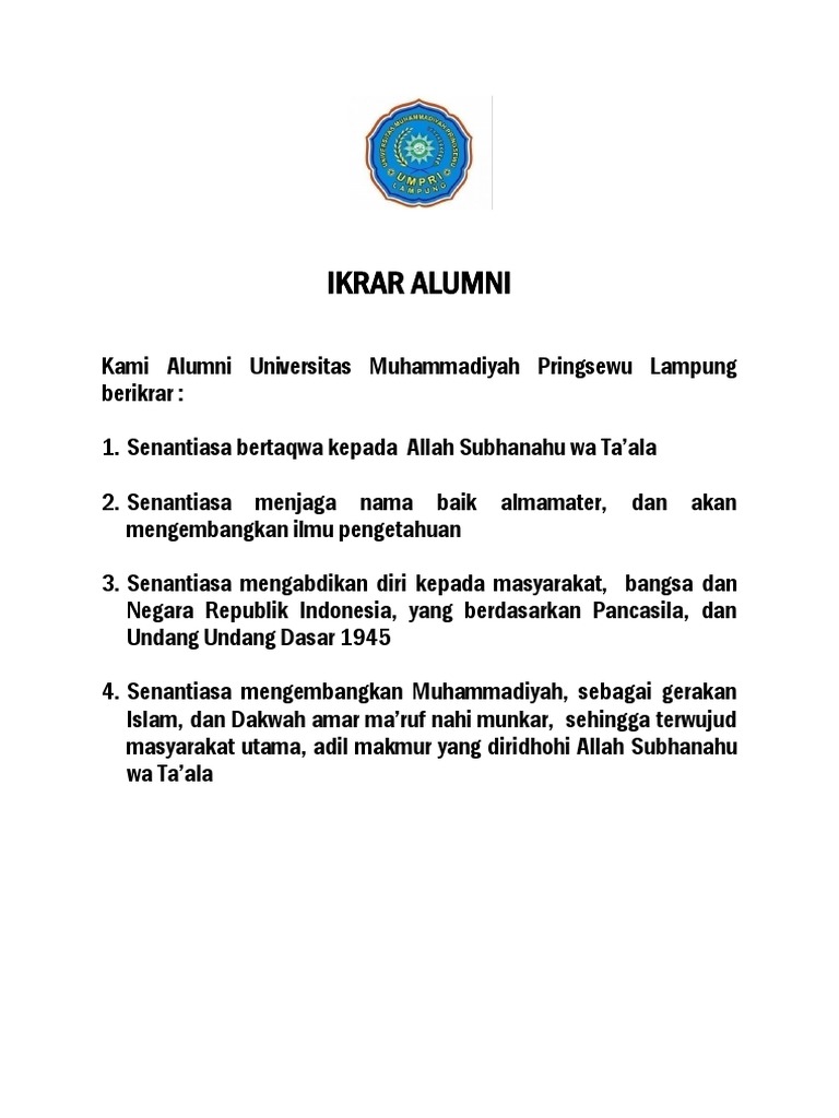 Ikrar Alumni | PDF