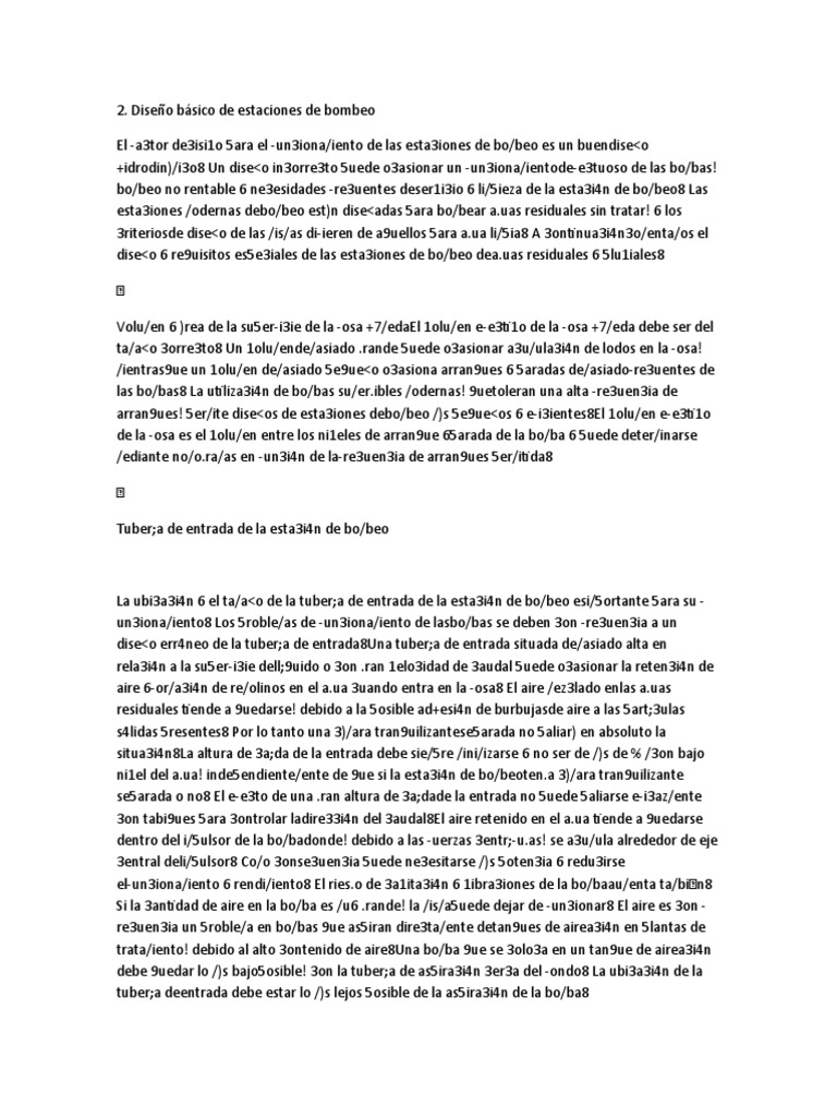 Diseño Básico de Estaciones de Bombeo | PDF