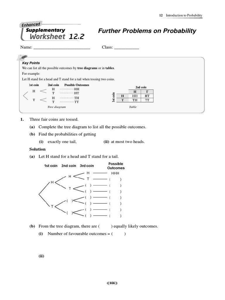 Further Problems on Probability: Tree Diagrams, Tables, and Calculating ...