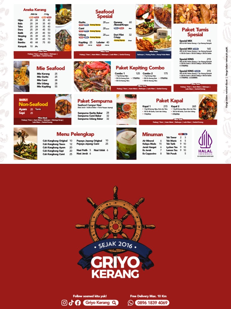Menu GRIYO KERANG - September 2023 | PDF