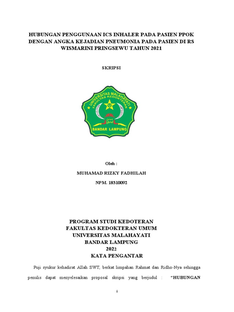Hubungan Penggunaan Ics Inhaler Pada Pasien Ppok Dengan Angka Kejadian ...