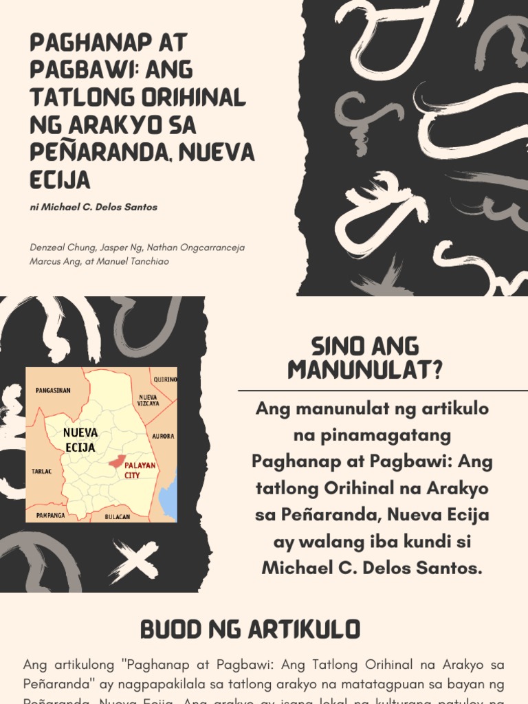Paghanap at Pagbawi Ang Tatlong Orihinal NG Arakyo Sa Peñaranda, Nueva ...
