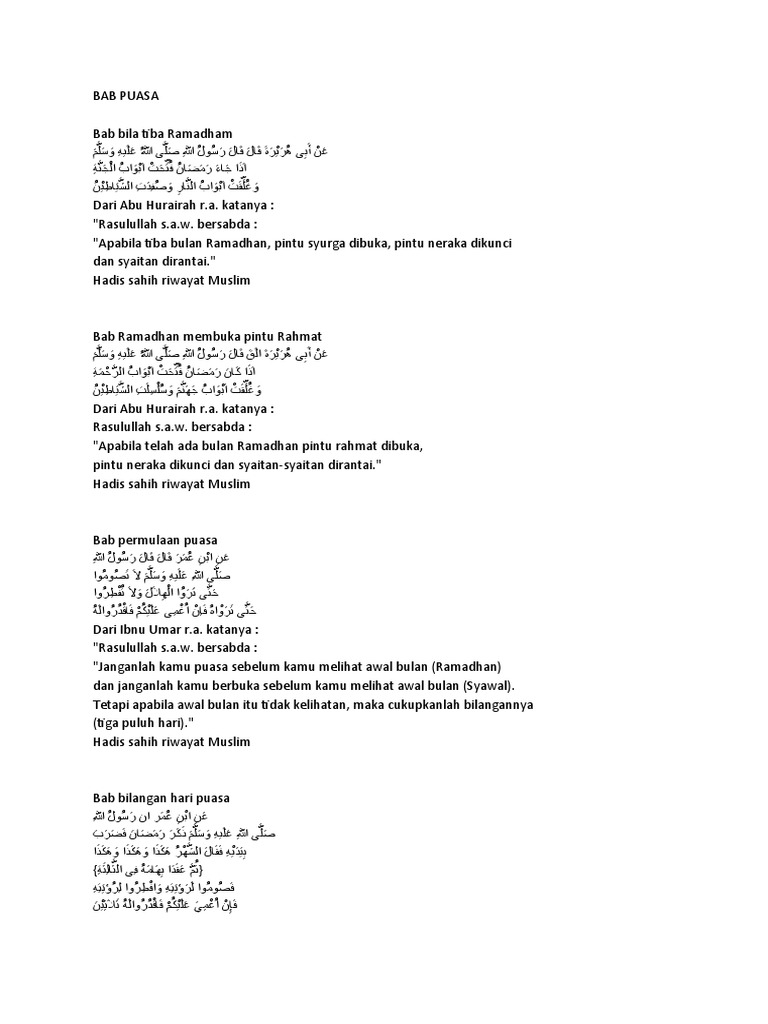 Bab Puasa | PDF