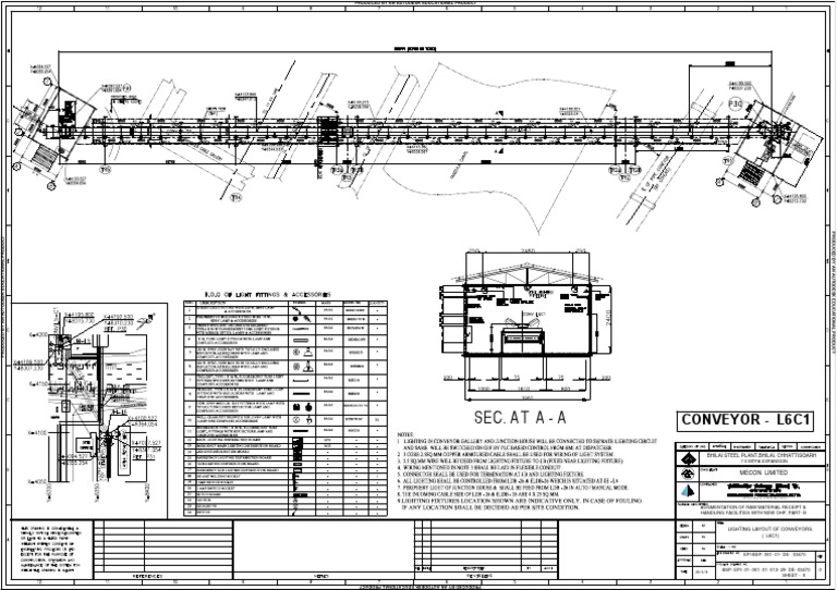 LIGHTING LAYOUT OF CONVEYOR L6C1 | PDF