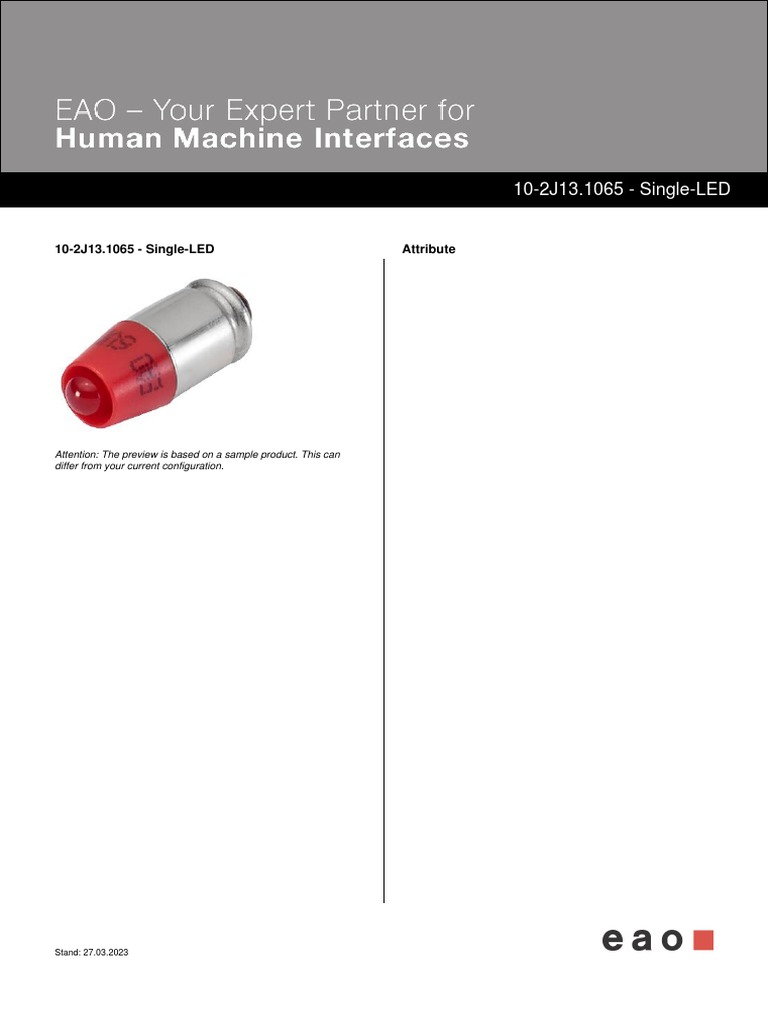 Eao 10-2J13.1065 - Single-LED | PDF | Light Emitting Diode | Resistor