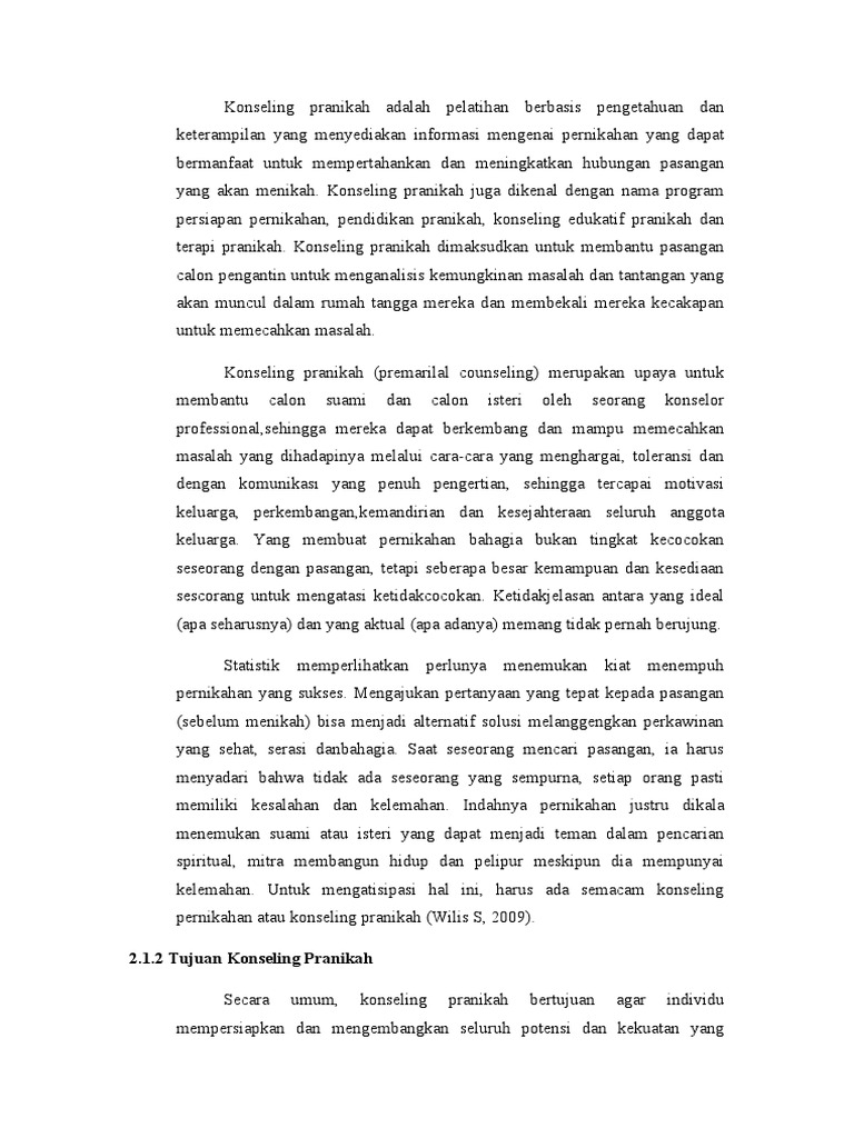 2.1.2 Tujuan Konseling Pranikah | PDF
