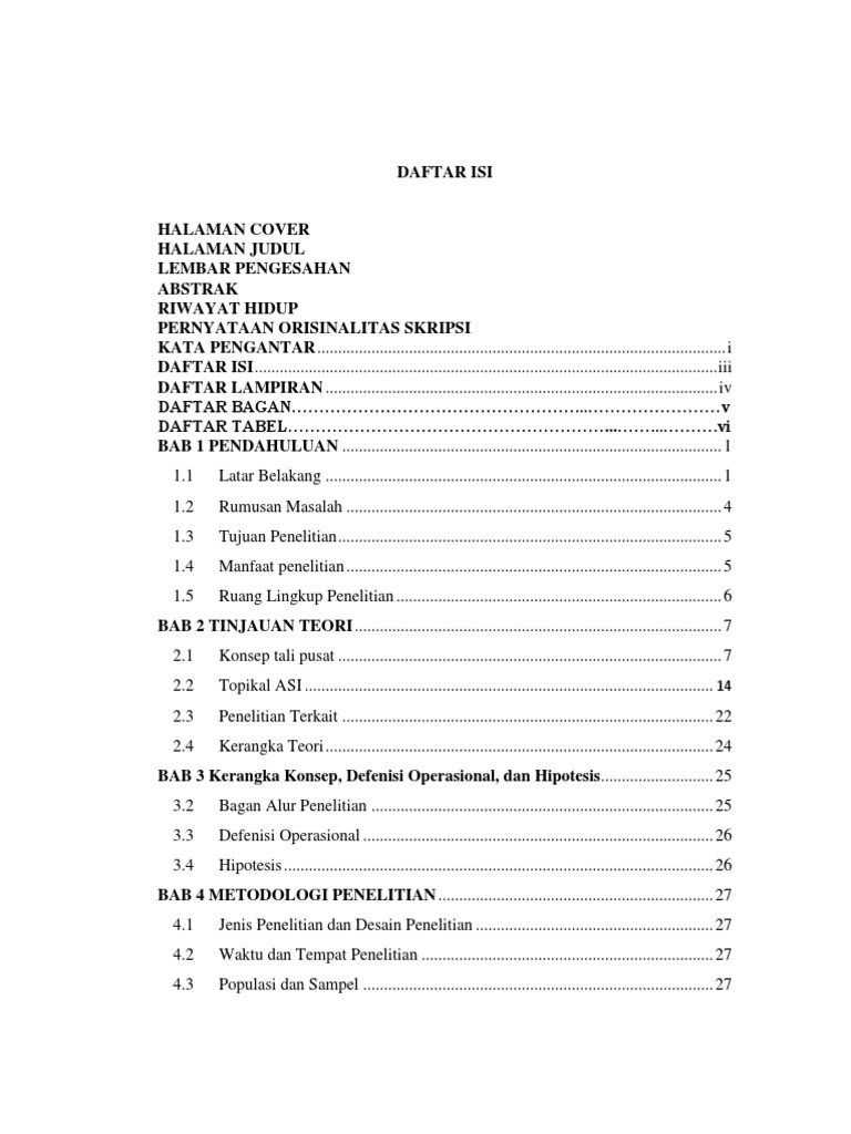 Daftar Isi Skripsi | PDF