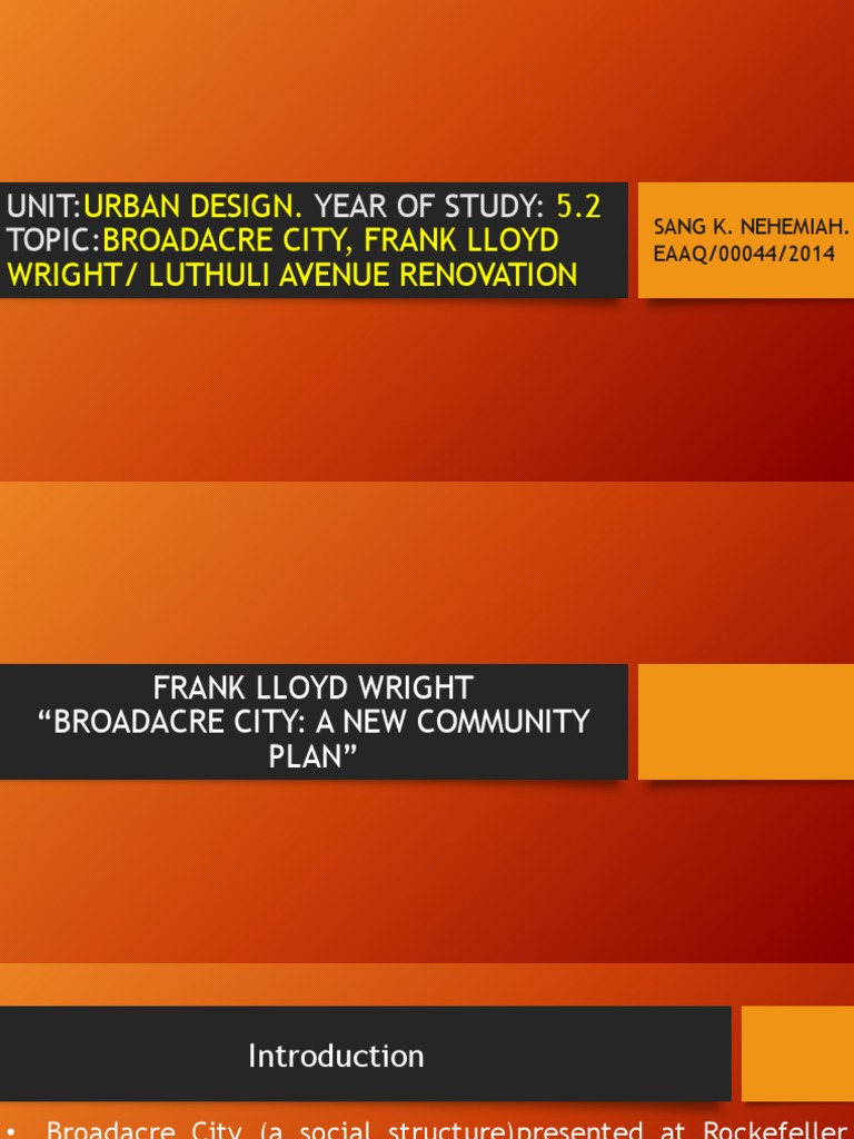 Urban Design: Broadacre & Luthuli | PDF | Street | Traffic