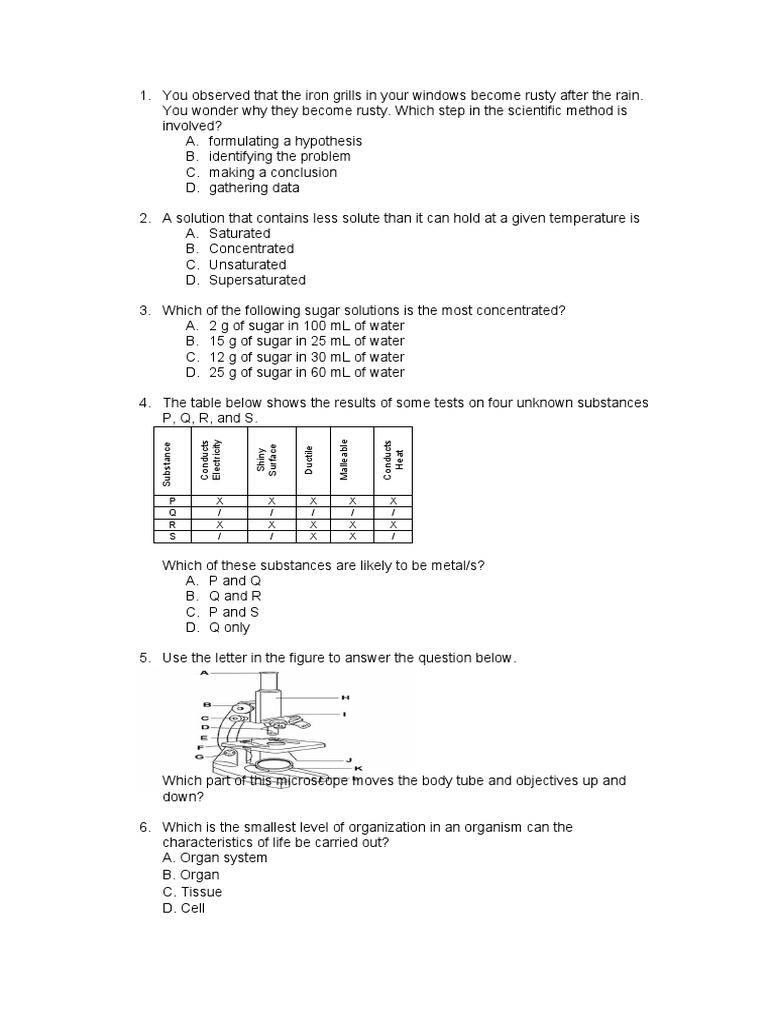 Grade 7 Science Diagnostic Test 2022 | PDF | Atmosphere Of Earth | Earth