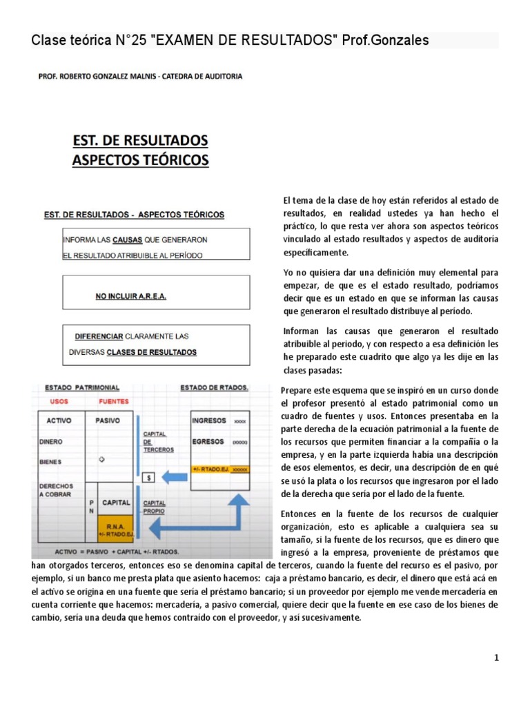 Auditoria-Examen de Resultados | PDF | Interés | Estado de resultados