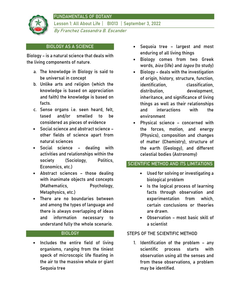 All About Life Notes | PDF | Life | Science