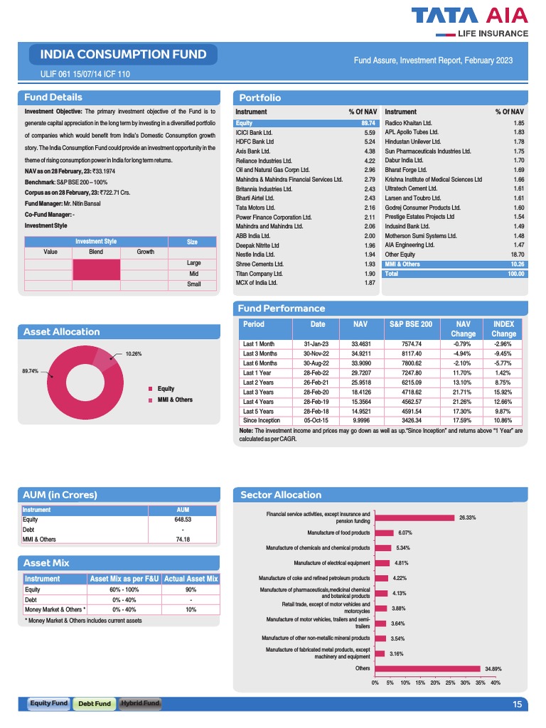 Tata India Consumption Fund | PDF | Asset Allocation | Economies