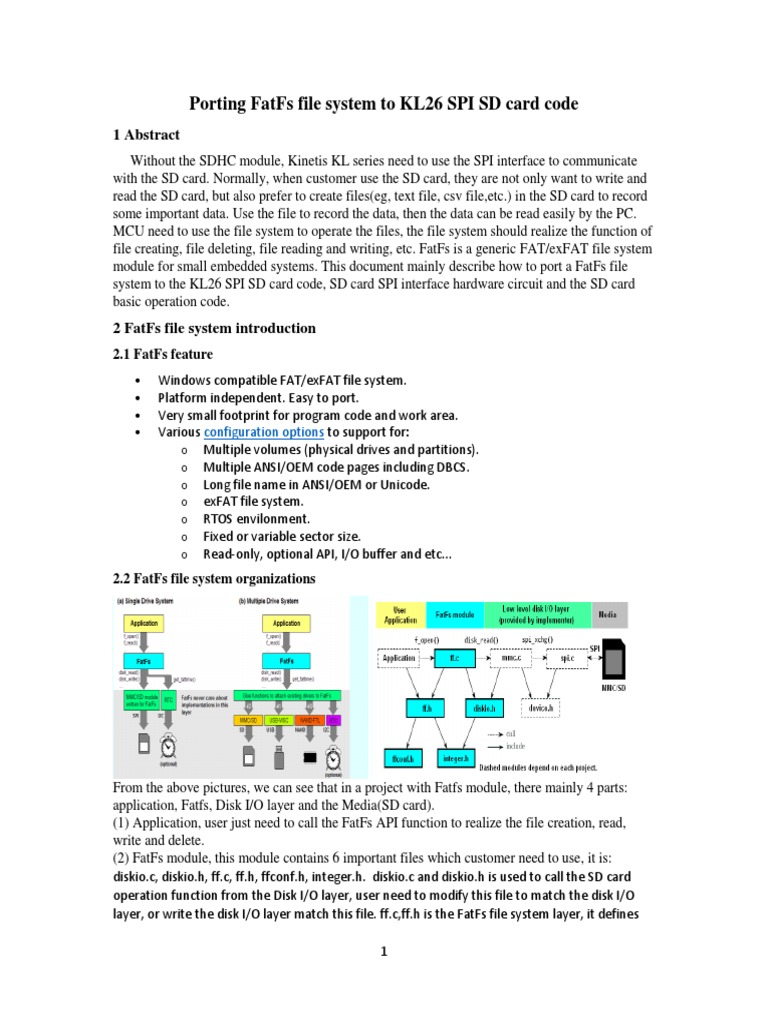 Porting Fatfs File System To KL26 SPI SD Code | PDF | File System | Computer File