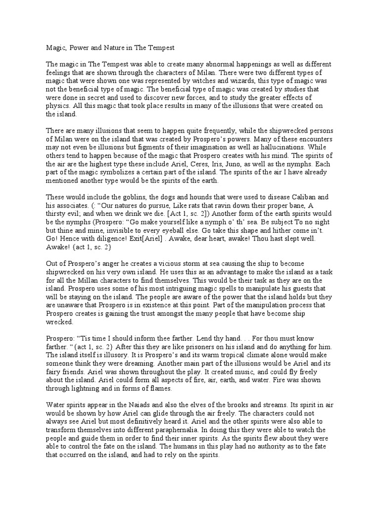 Magic and Power in Shakespeare's The Tempest | PDF | The Tempest