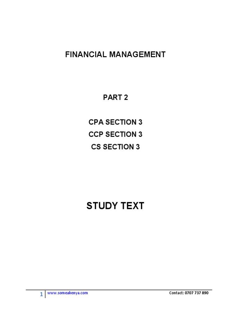 Financial Management-2 | PDF | Financial Capital | Net Present Value