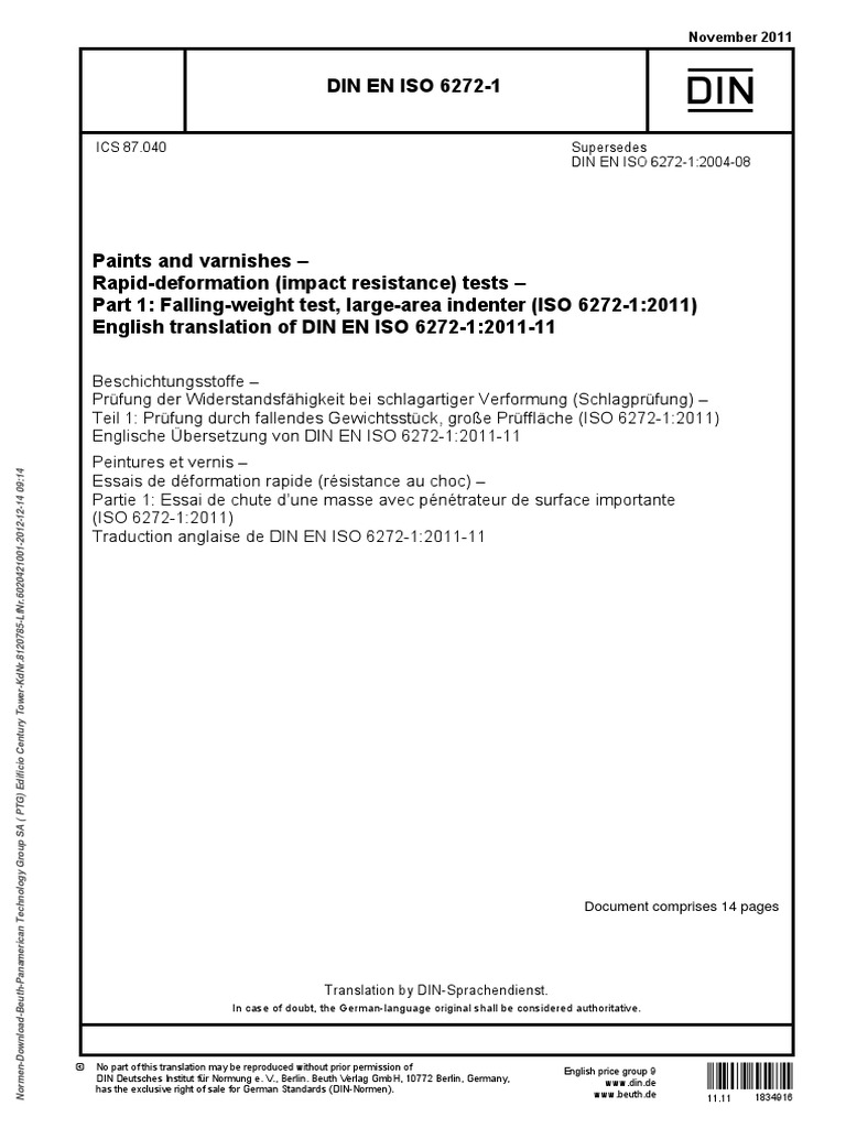 DIN EN ISO 6272-1: November 2011 | PDF