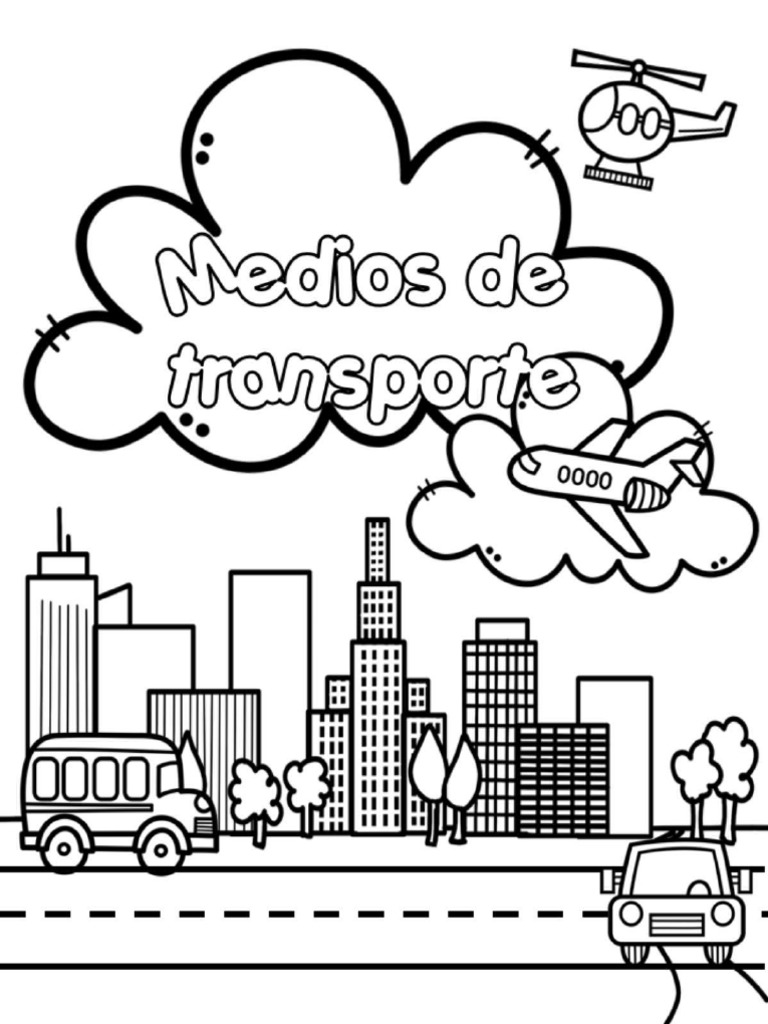 8 Interactivos Medios de Transporte para Colorear | PDF