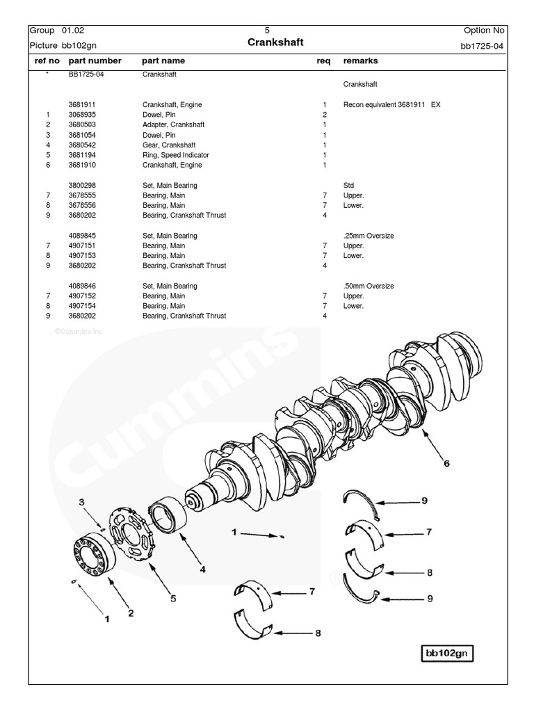 CUMMINS QSX15 Engine - Parts Catalog 79007291 10 | PDF