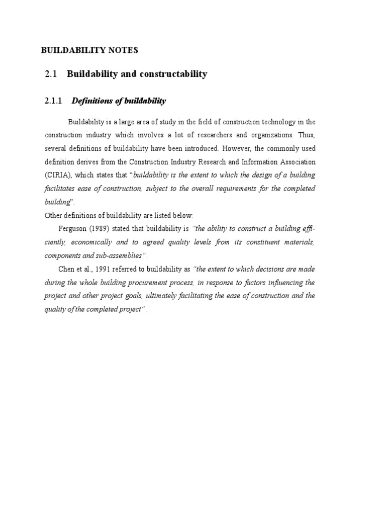 Buildability Notes1 | PDF | Occupational Safety And Health | Sustainability