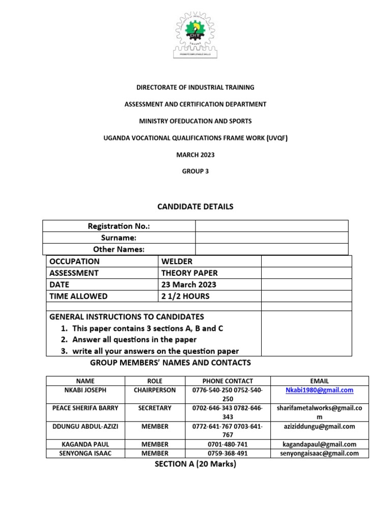 Welding Theory Paper-1-1 | PDF | Construction | Welding
