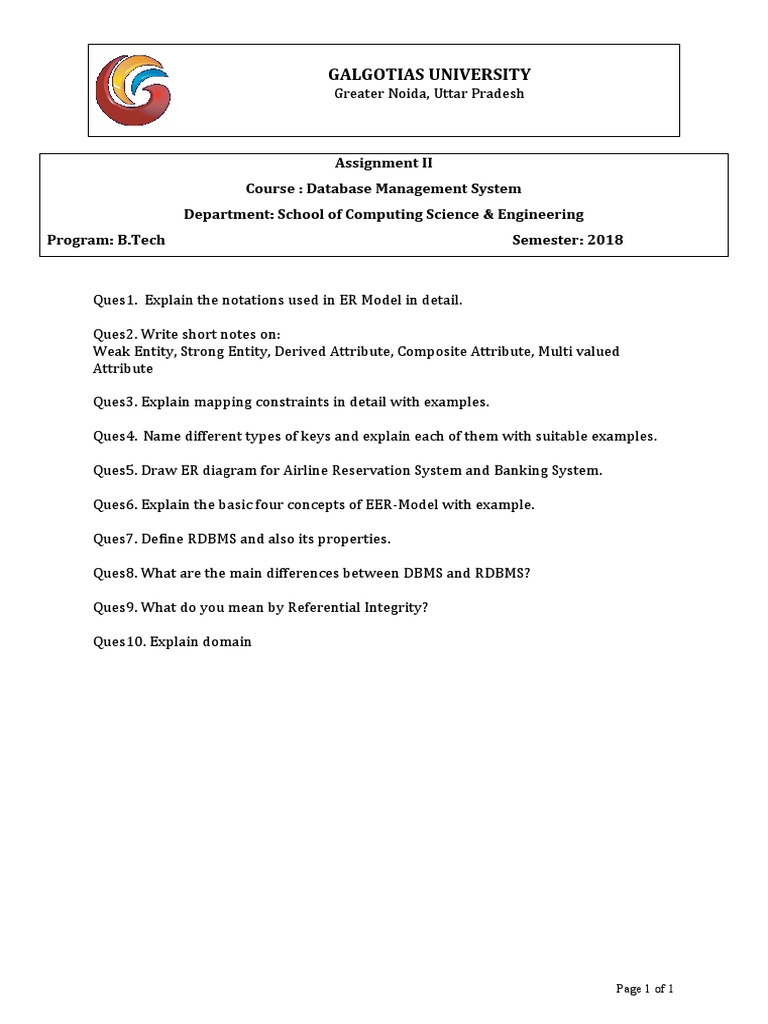 DBMS Assignment2 | PDF