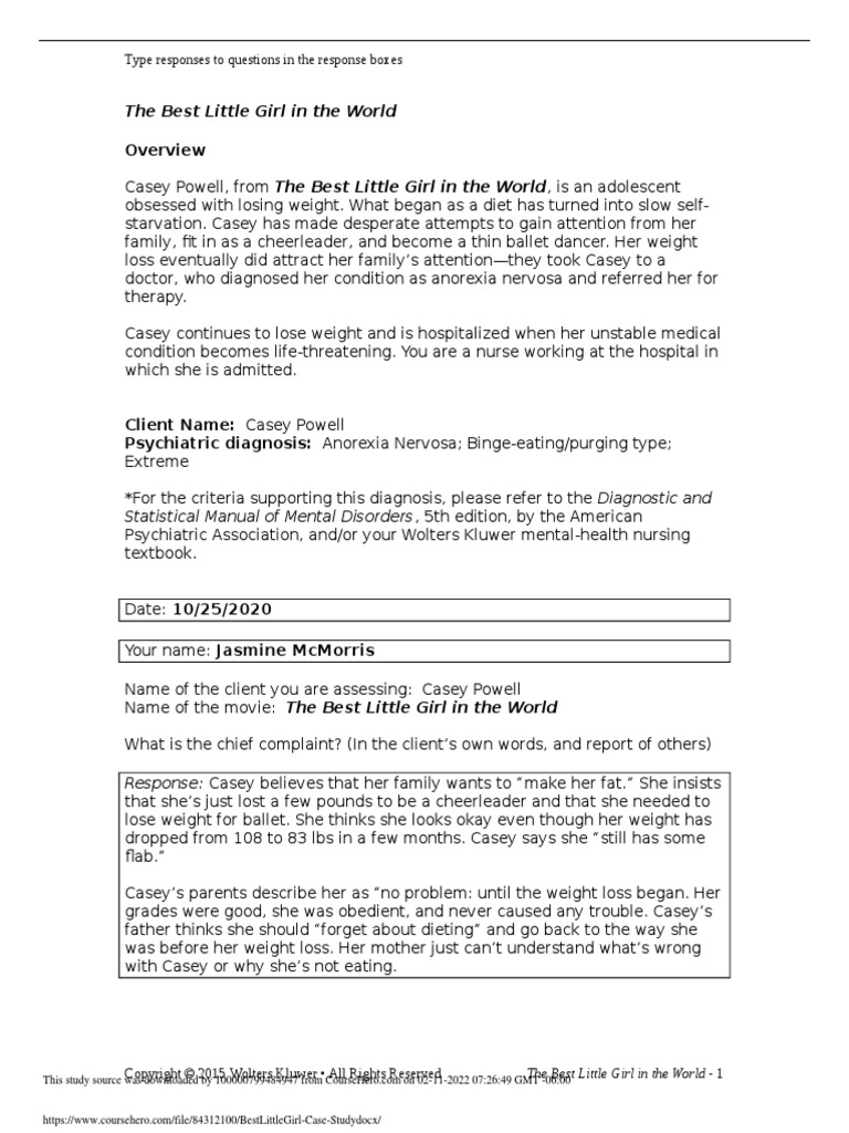 BestLittleGirl - Case - Study | PDF | Anorexia Nervosa | Mental Disorder