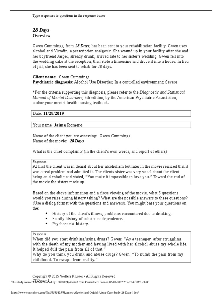 JRomero - Alcohol - and - Opioid - Abuse - Case - Study - 28 - Days - 1 ...