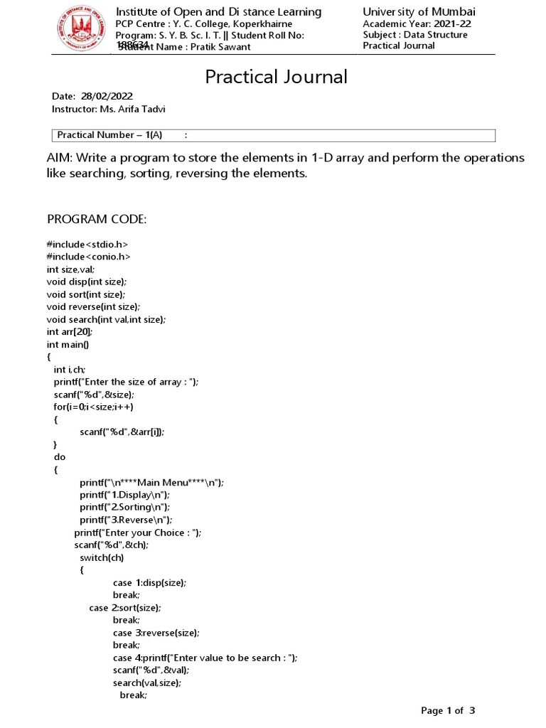 DS Practical - Pratik Sawant | PDF | Queue (Abstract Data Type) | Computer Programming