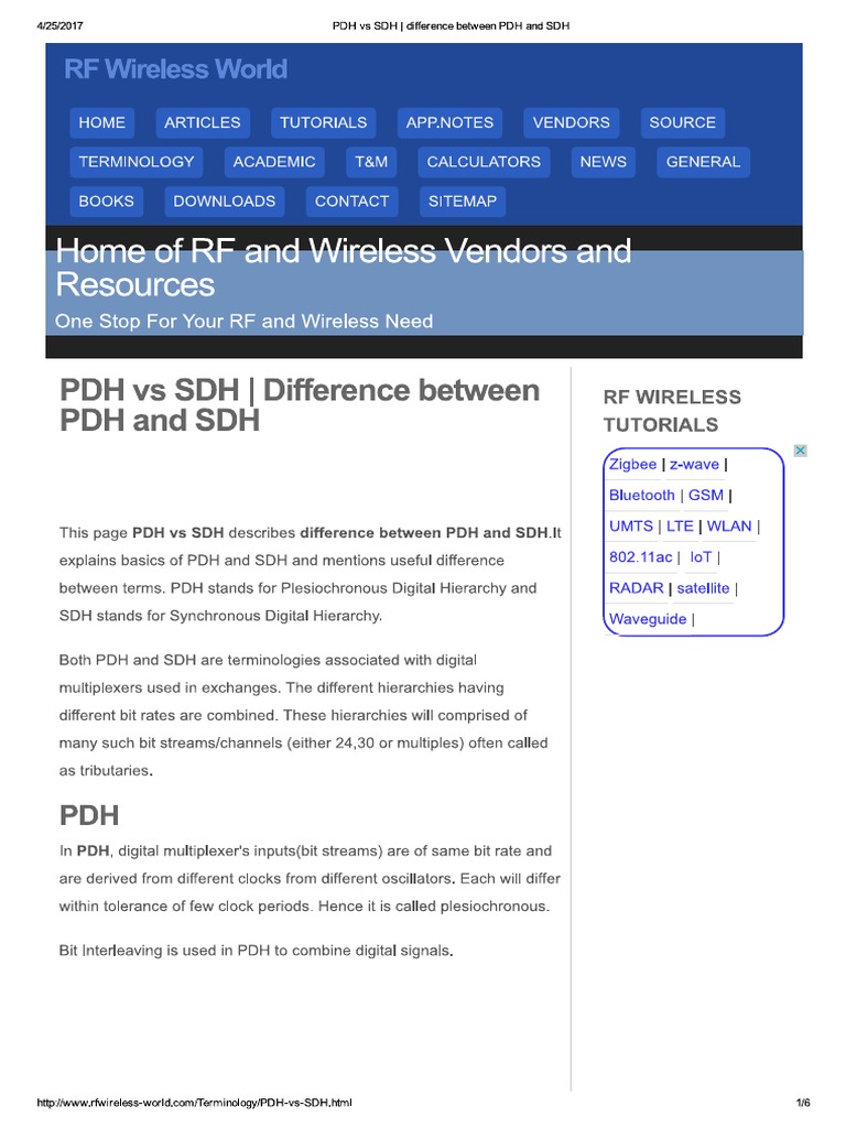 PDH Vs SDH | PDF