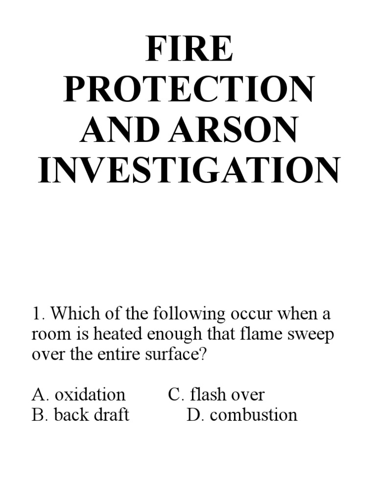 Fire Protection and Arson Investigation | PDF