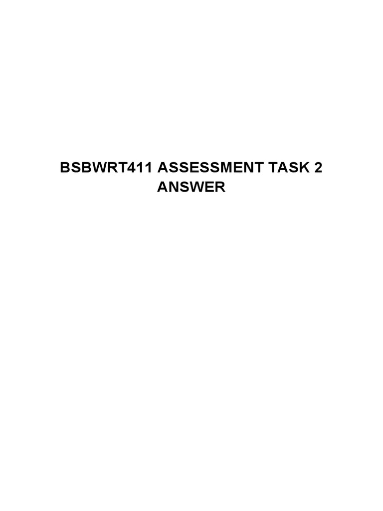 BSBWRT411 Assessment Task 2 Answers | PDF | Communication