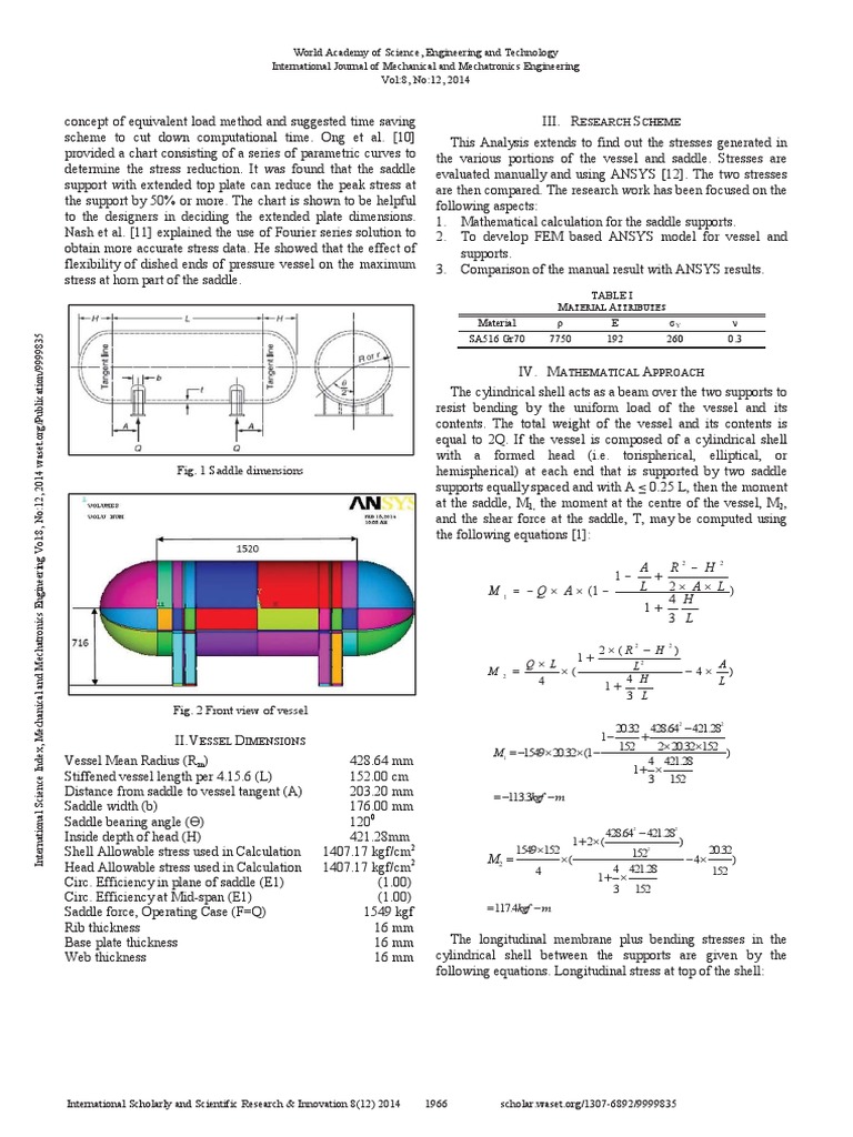 Design of Saddle | PDF | Science | Engineering
