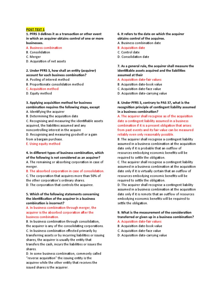BUSCOM Midterm Reviewer | PDF | Goodwill (Accounting) | Consolidation (Business)