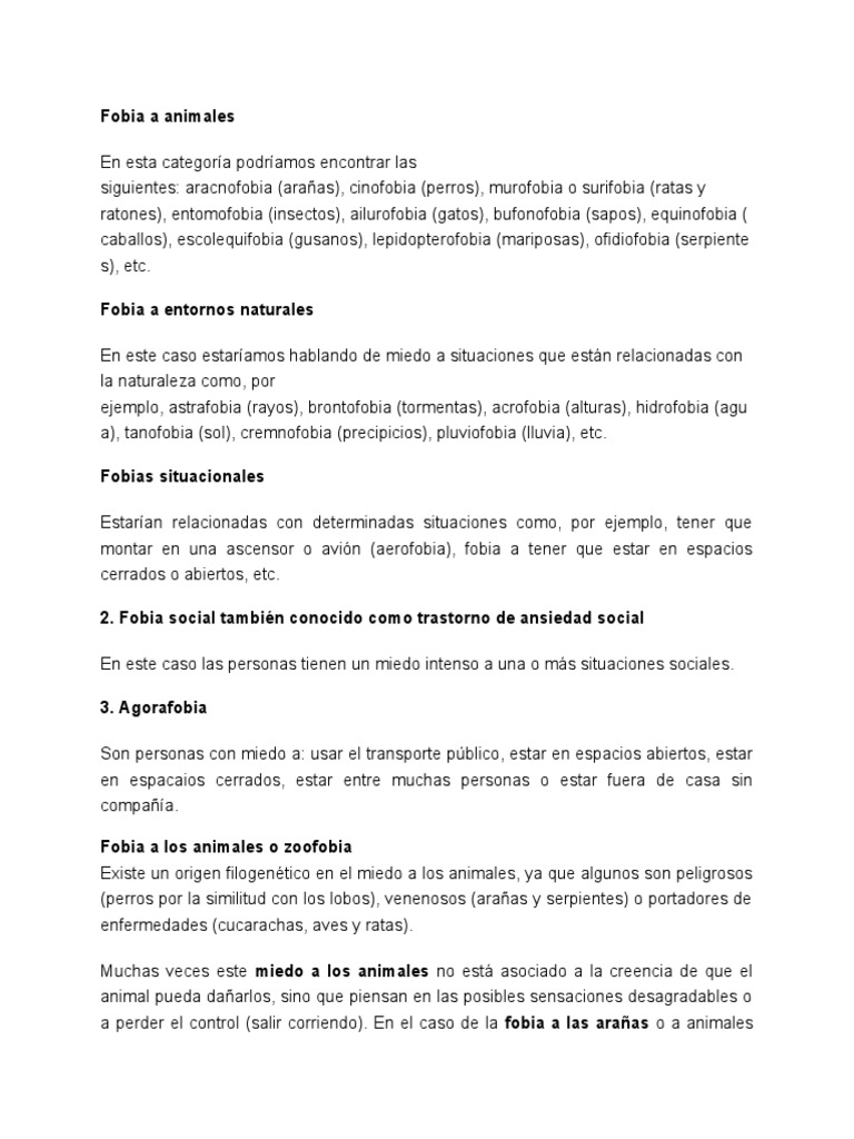 Fobias | PDF | Fobia | Temor